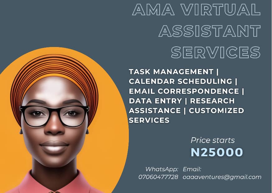 Buy AMA VIRTUAL ASSISTANT SERVICES by OA&AA VENTURES on Selar