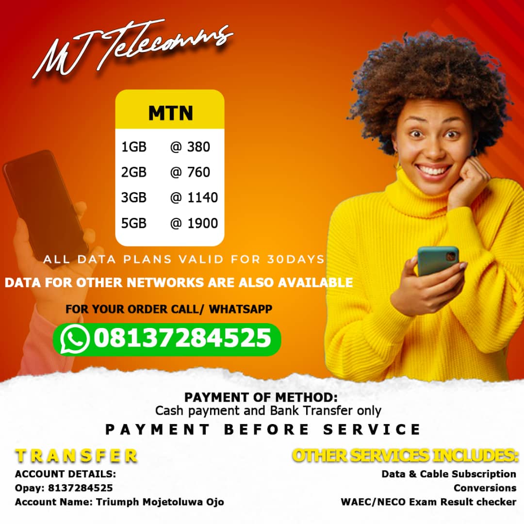 Buy MJ TELECOMS by Ojo Triumph Mojetoluwa on Selar
