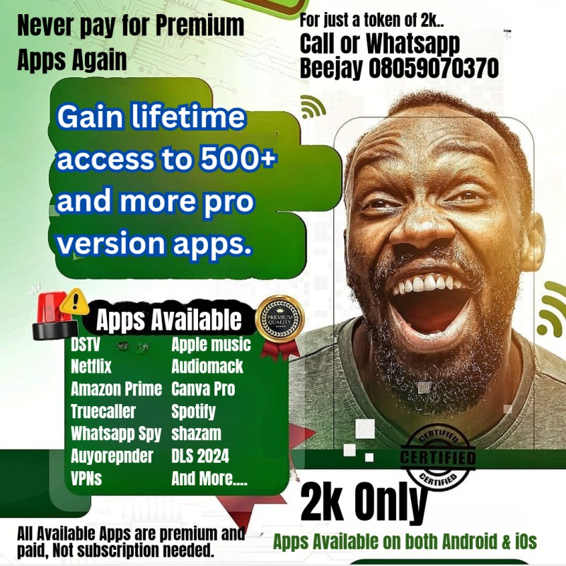 Buy Never pay for premium apps again by Olabanji Oladiran on Selar