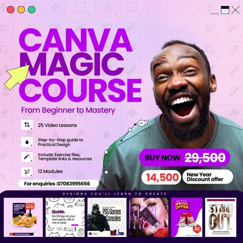 Buy Canva Magic Course - Beginner to Mastery by Olaitan Olajobi on Selar
