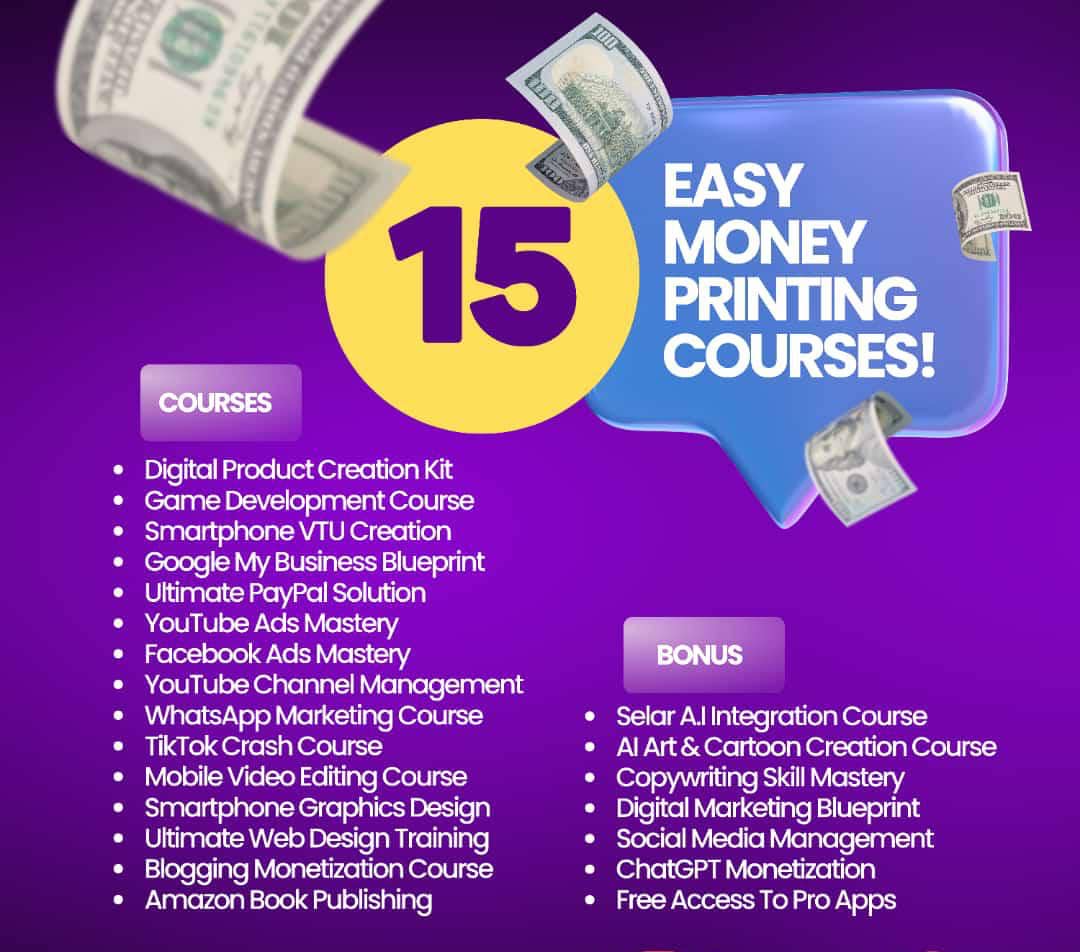 Buy 15+ Easy Money Printing Courses by Olajumoke Moses on Selar