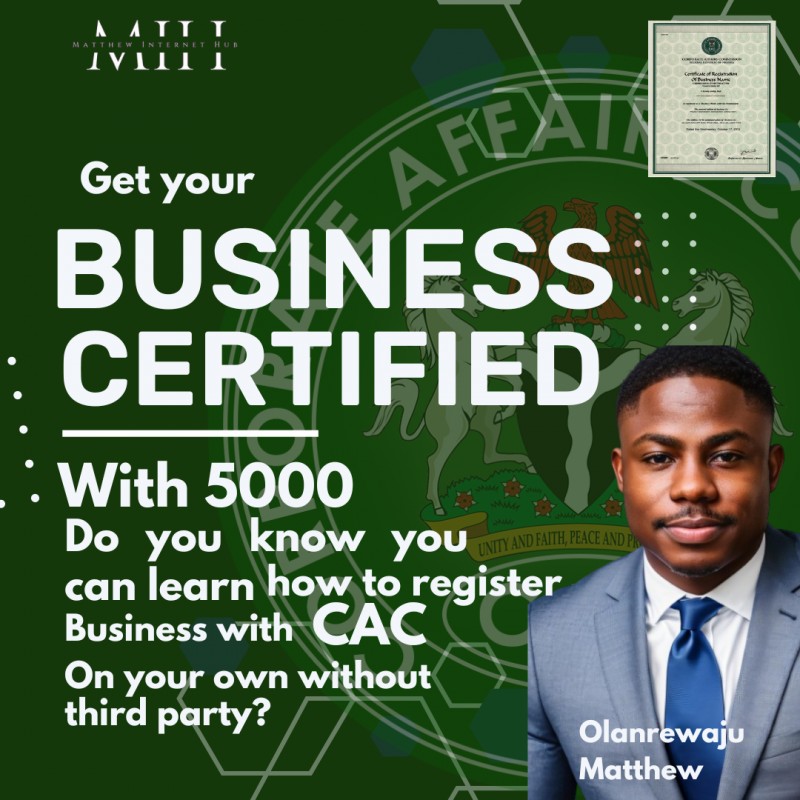 Buy CAC CERTIFICATION REGISTRATION by Olanrewaju Matthew on Selar