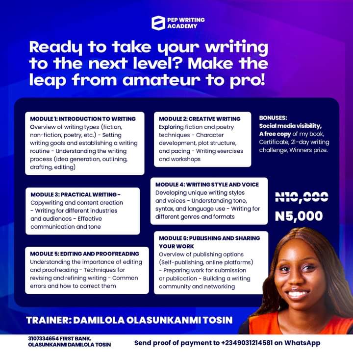 Buy PEP WRITING ACADEMY. by Olasunkanmi Damilola Tosin on Selar