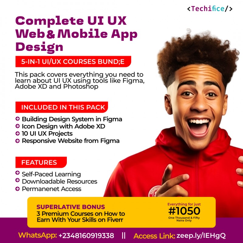 Buy Complete UI UX for Web and Mobile App Design (5-In-1) by Techifice ...