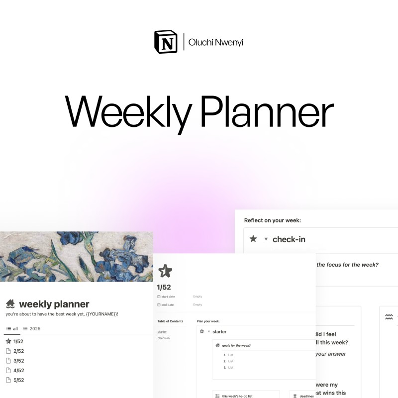 Buy Weekly Planner by Oluchi Nwenyi on Selar
