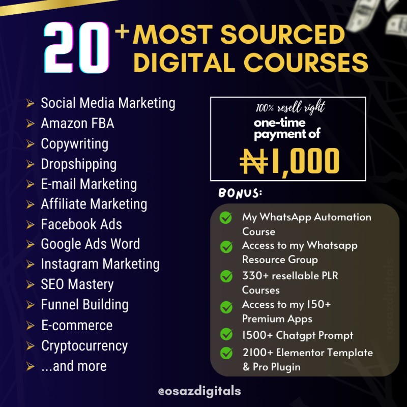 Buy DIGITAL SKILLS BUNDLE COURSE by Osaz The Brand on Selar