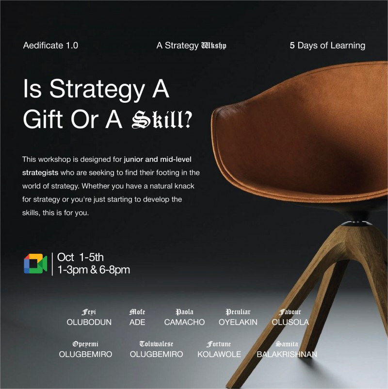 Buy A Strategy Workshop by Oyelakin Peculiar on Selar