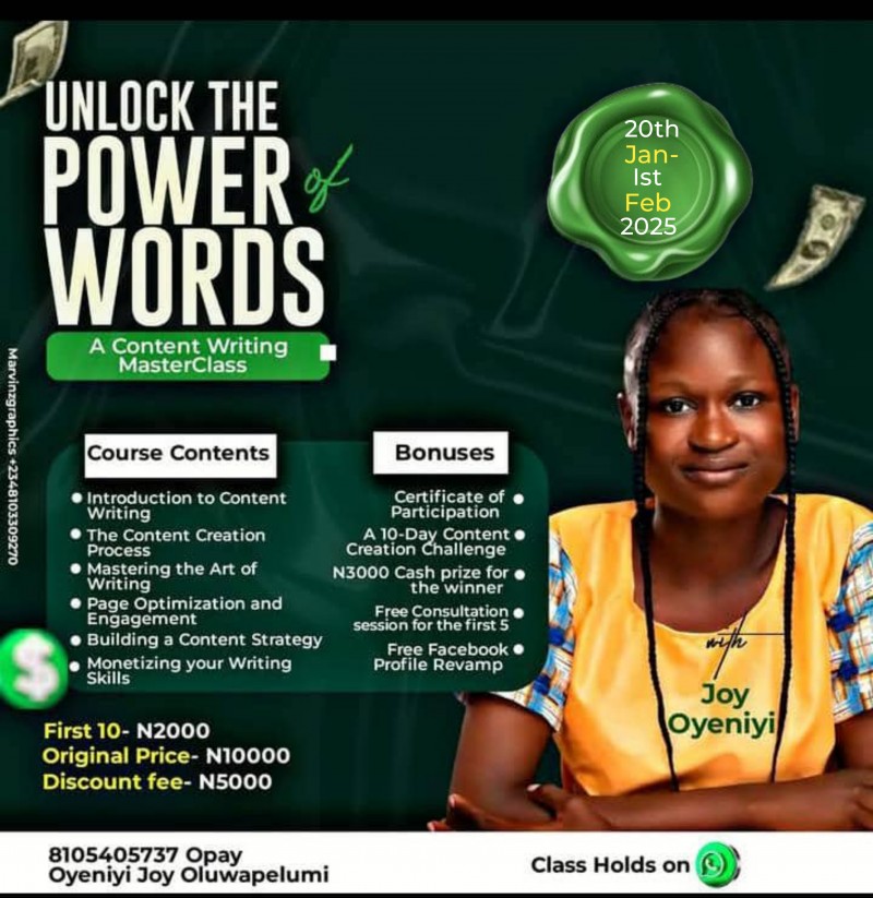 Get Unlock the Power of Words by Oyeniyi Joy on Selar