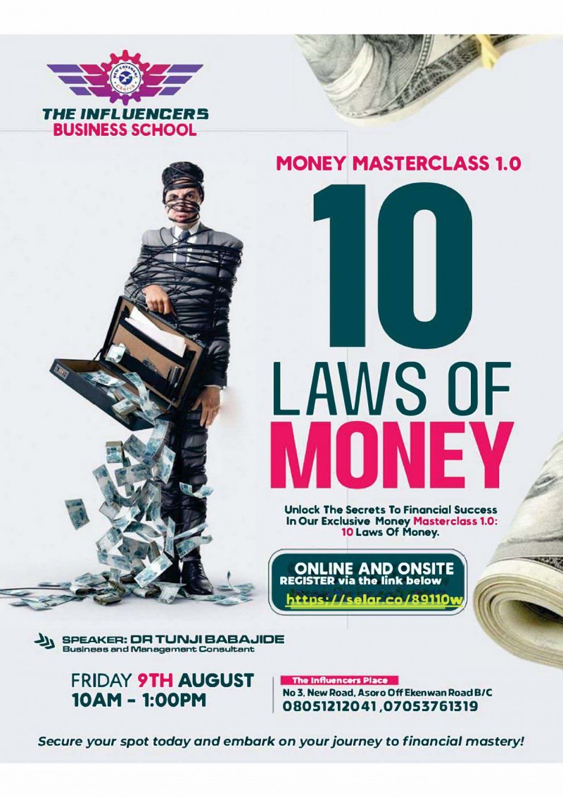 Get 10 LAWS OF MONEY MASTER CLASS by OYETUNJI BABAJIDE on Selar