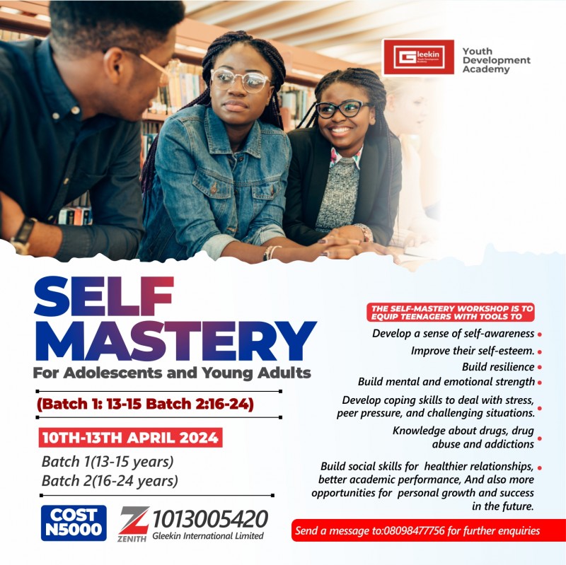 Buy SELF MASTERY WORKSHOP FOR ADOLESCENTS by Oluwatoyin Ogunkanmi on Selar
