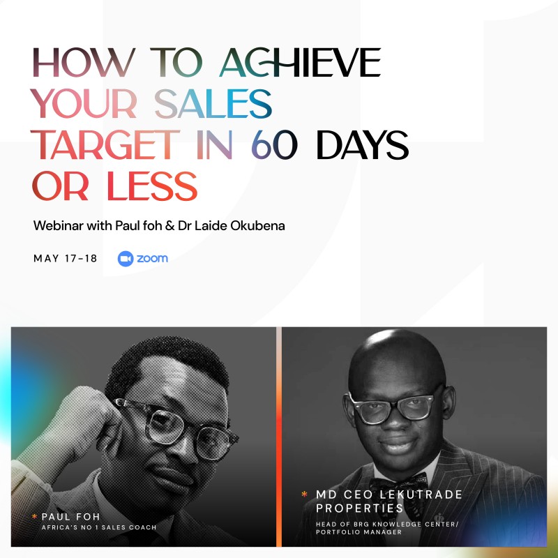 Buy HOW TO ACHIEVE YOUR SALES TARGET IN 60 DAYS OR LESS WEBINAR by Paul ...