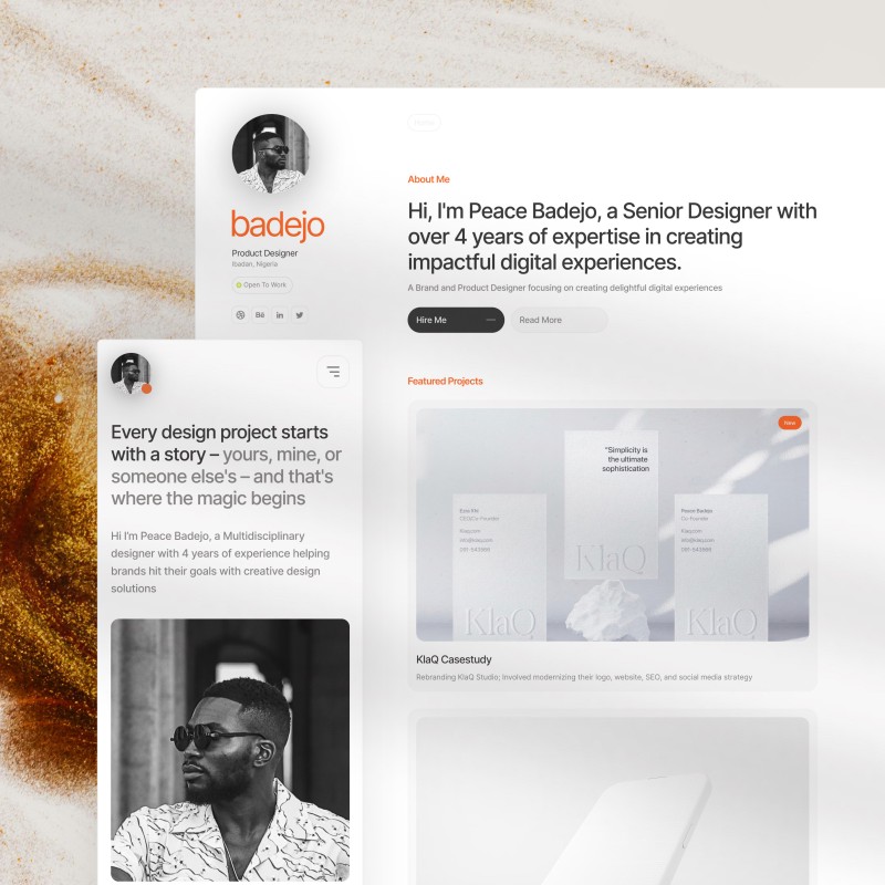 Get Icon Portfolio Template by Peace Badejo on Selar