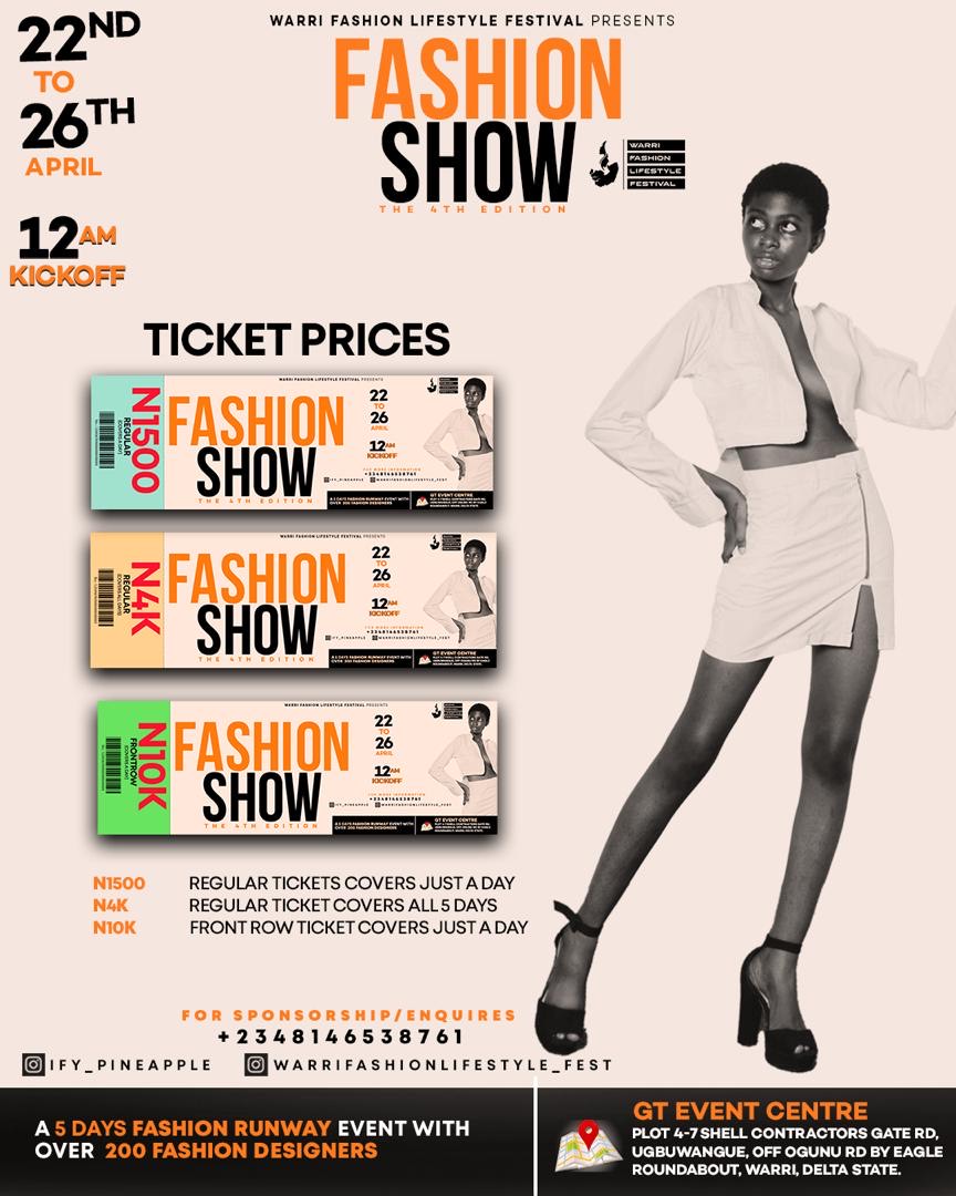 Buy The Warri Fashion Lifestyle Festival - Front Row Ticket by ...