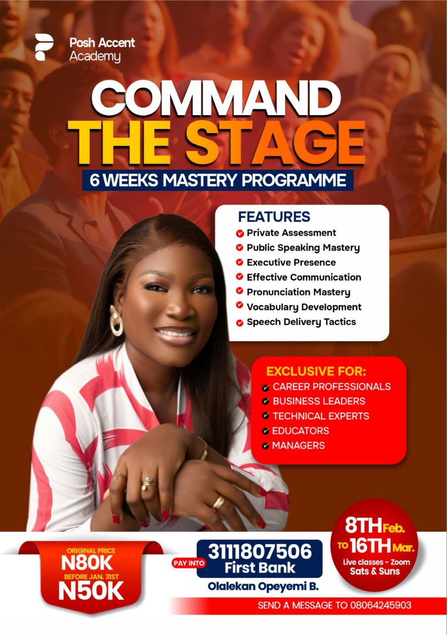 Buy Command The Stage Six Week Communication Mastery by Posh Accent on ...