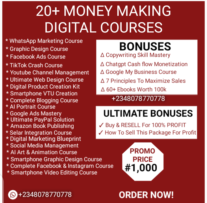 Buy 20+ Money Making Digital Courses by Aregbesola Akinjide on Selar