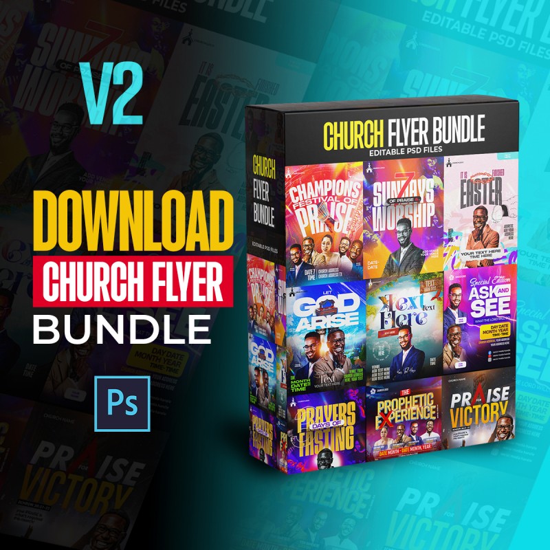 Buy CHURCH FLYER BUNDLE V2 by PTG Design Tuts on Selar