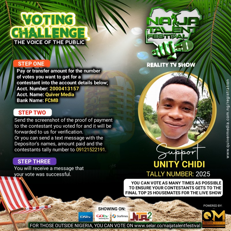 Buy NTF UNITY CHIDI 2024 by NAIJA TALENT FESTIVAL REALITY TV SHOW on Selar
