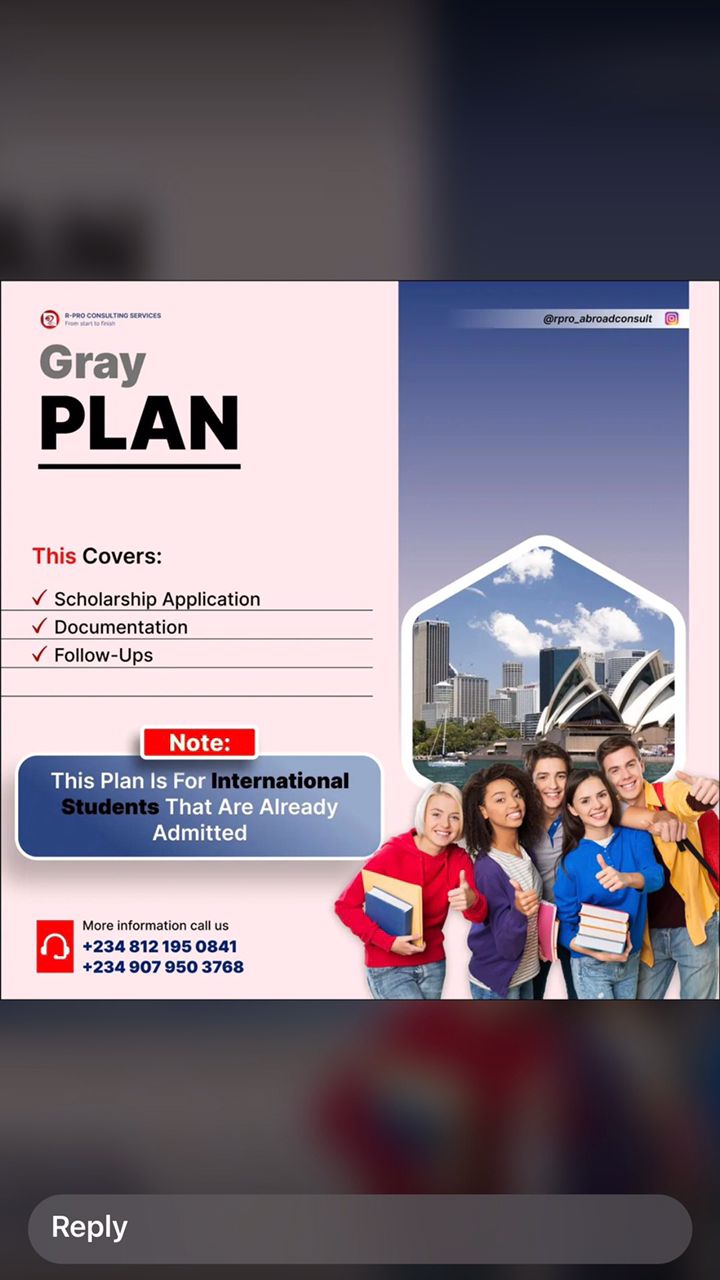 Buy STUDY ABROAD PACKAGE by R-PRO GROUP on Selar