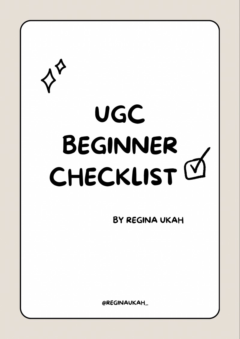 Get UGC BEGINNER CHECKLIST by Regina Ukah on Selar