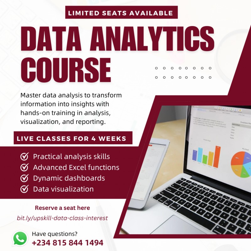 Buy UpSkill Data Analysis Course by Riveady Limited on Selar