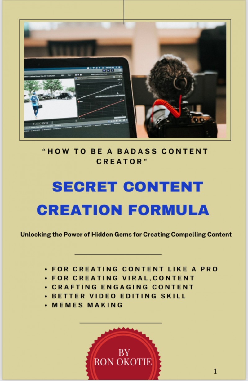Buy Ultimate Content creation course by Ron khloe okotie on Selar