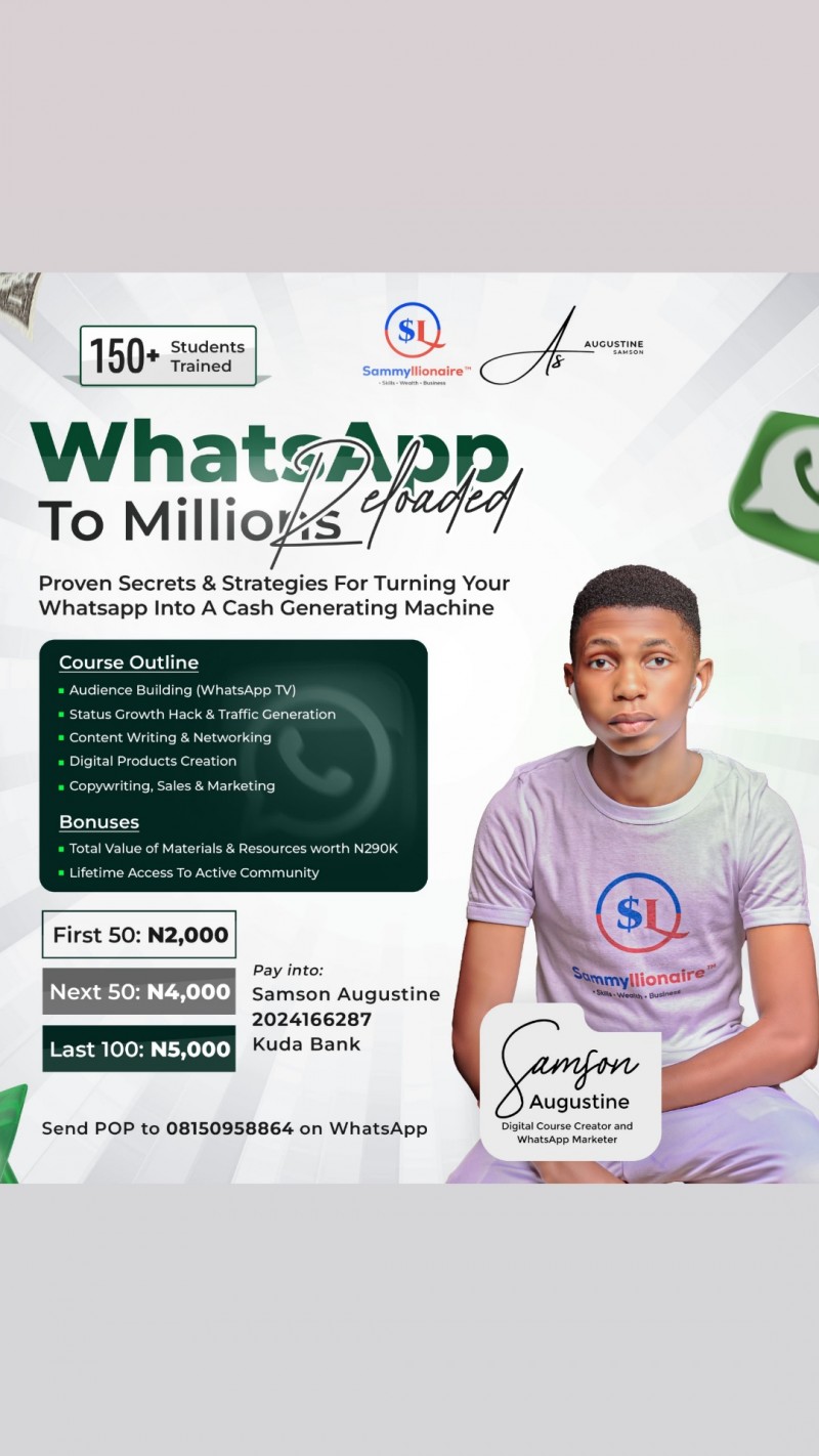 Buy Advanced WhatsApp Marketing Training by Samson Augustine on Selar