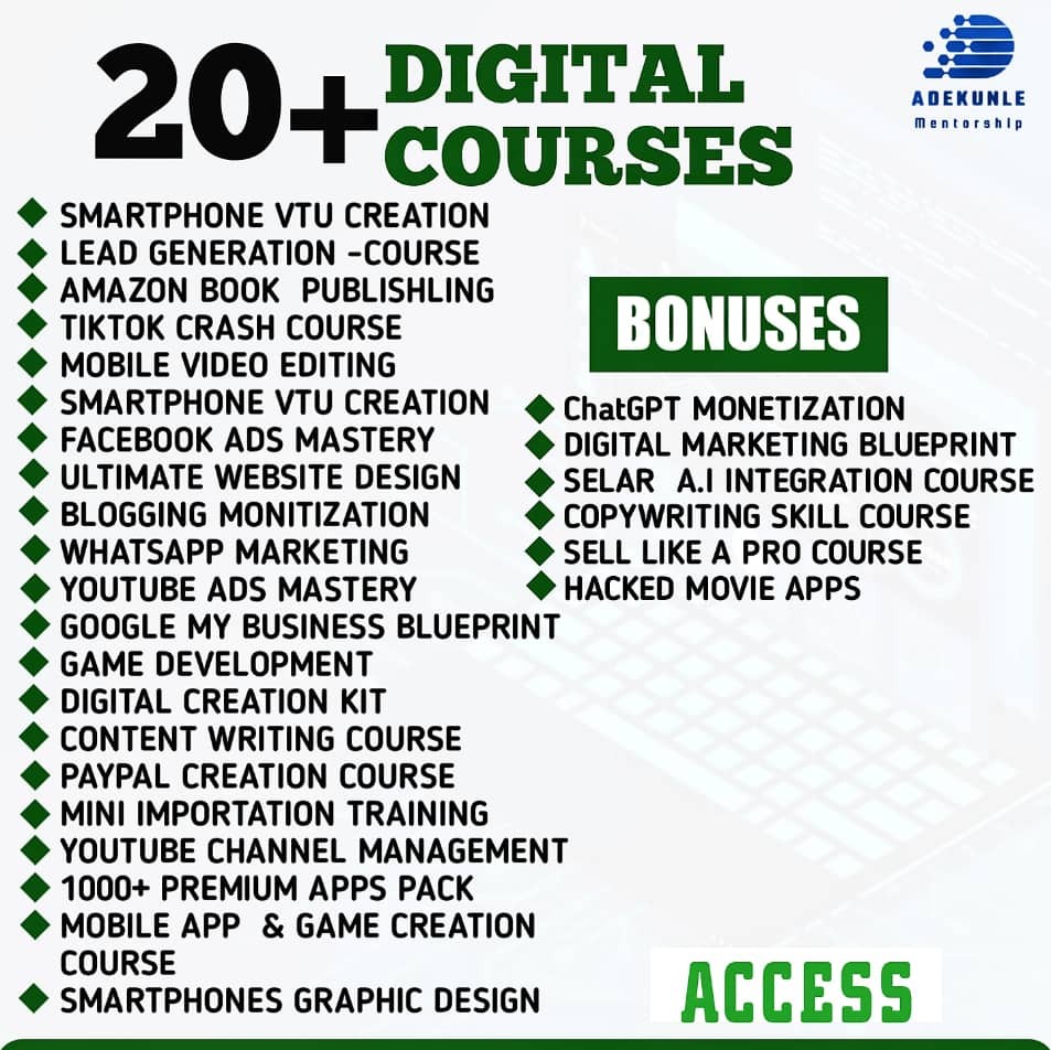 Buy 20+ Digital Courses by Samod Adisa on Selar