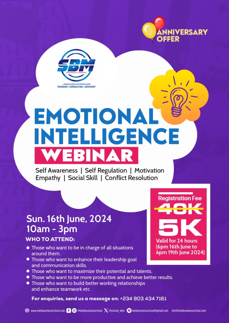 Buy Emotional Intelligence Webinar by SBM BUSINESS SCHOOL on Selar