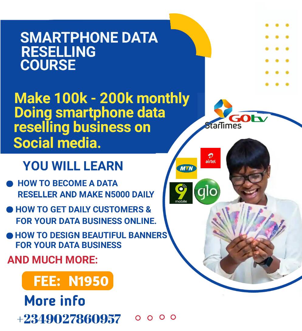 Buy Smartphone Data Reselling Course by segun on Selar