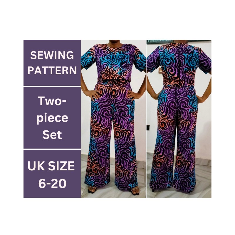 Buy TWO-PIECE SET DIGITAL PDF SEWING PATTERN by Sew Wonderfull on Selar