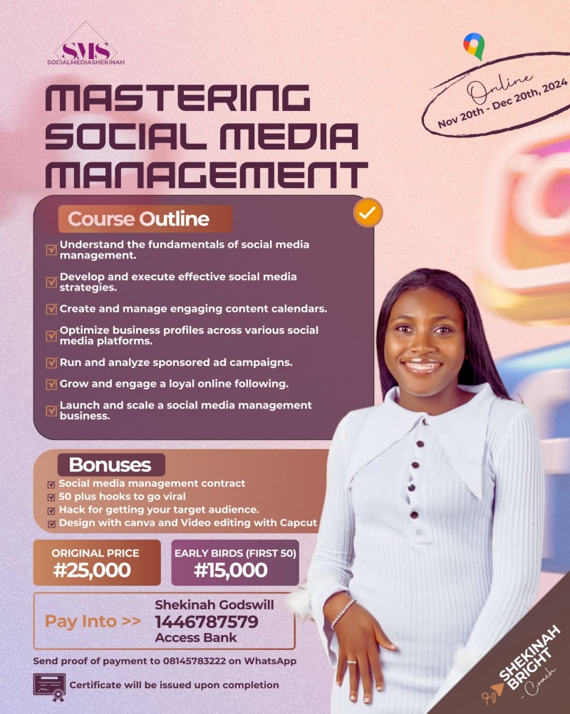 Buy Mastering social media management by Shekinah Godswill on Selar