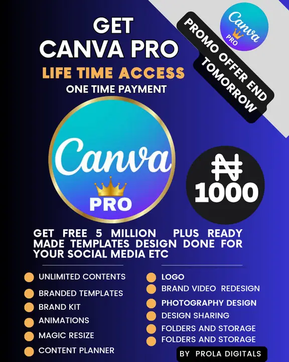Buy How to get free CANVA PRO LIFE TIME SUBSCRIPTION . by Simeon Nyityo on Selar