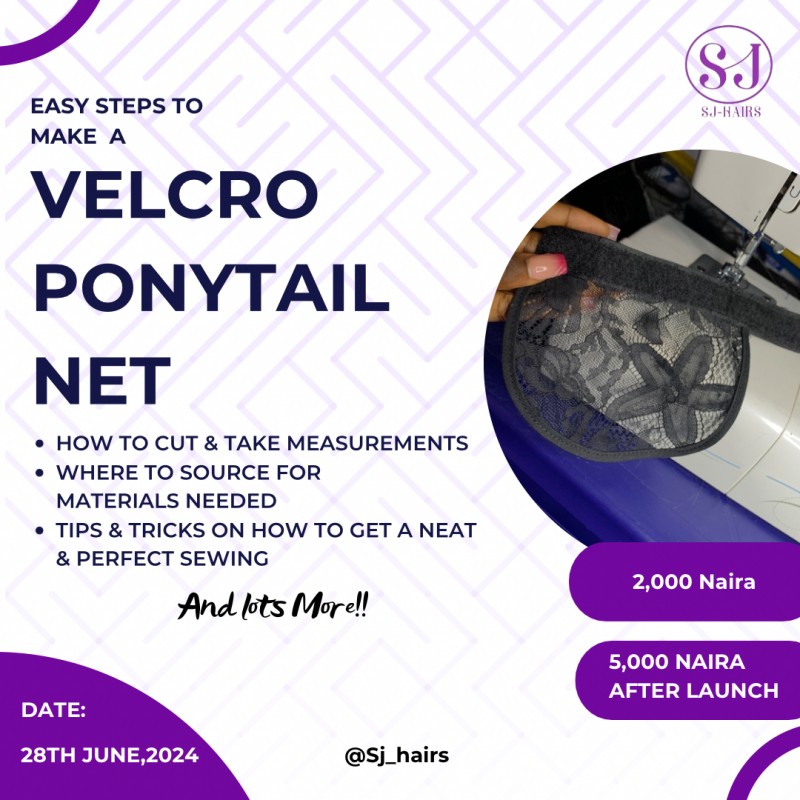 Buy Velcro Ponytail Net Course by SJ- Hairs on Selar