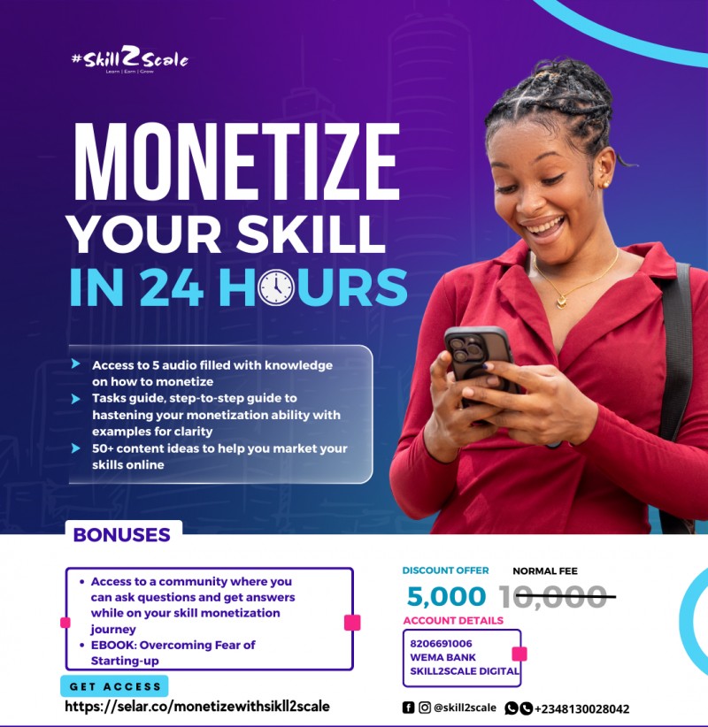 Buy Monetize Your Skills in 24 Hours by Skill2scale .school on Selar