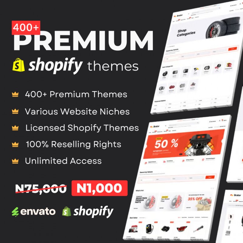 Buy 400+ Premium Shopify Themes by Smart Afrika on Selar