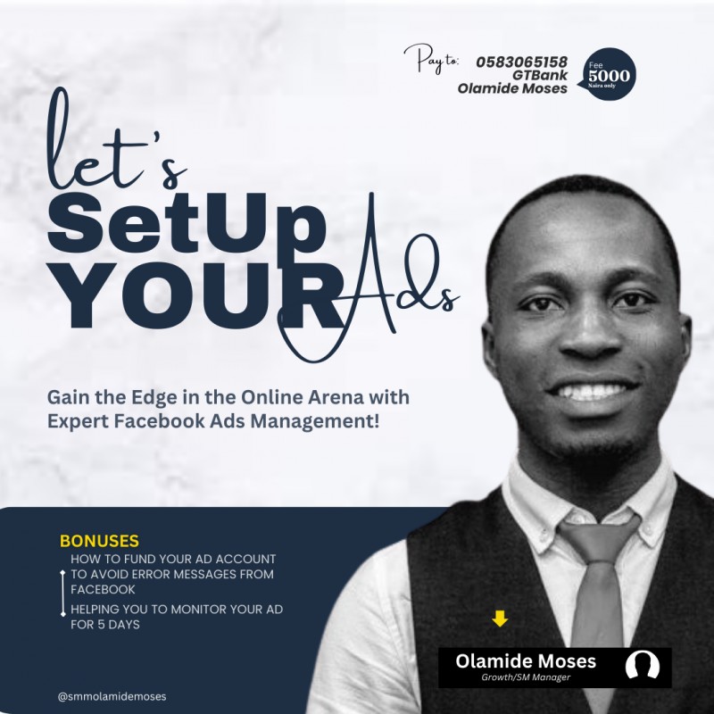Buy META ADS SERVICES by Olamide Moses - 'GROWTH/SOCIALMEDIA MANAGER ...