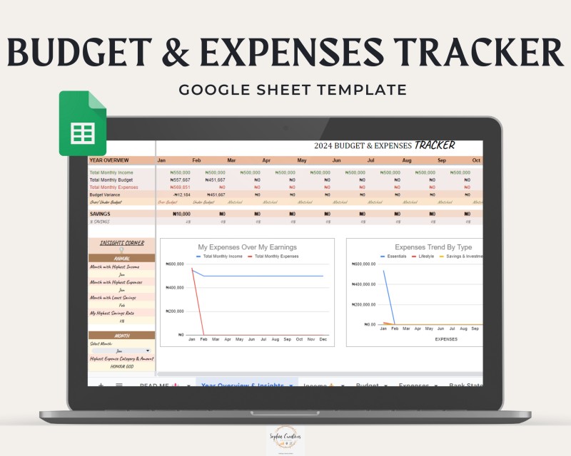 Buy Budget & Expenses Tracker by Sophia Creatives Solutions on Selar