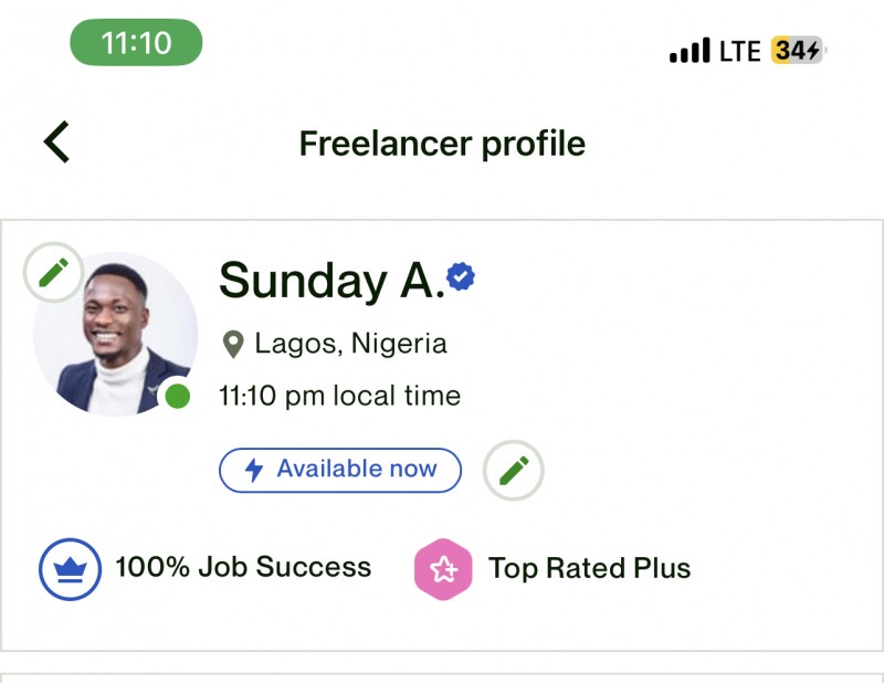 Buy Upwork Profile Review by Sunday Abegunde on Selar