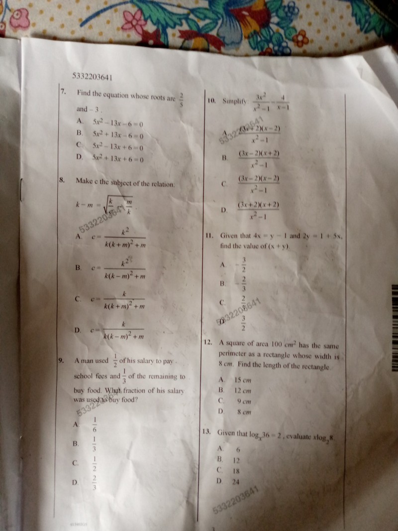 Buy GCE 2023 MATHEMATICS QUESTIONS by Stephanie Nnadozie on Selar
