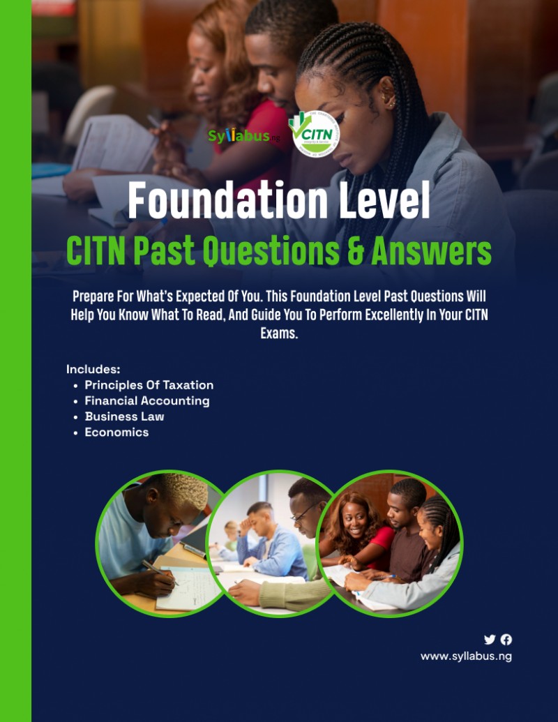 Buy CITN Foundation Level Past Questions & Answers From 2019 to Date by ...