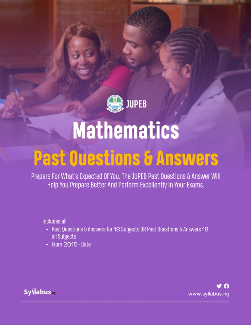 Buy JUPEB Mathematics Past Questions by Syllabus NG on Selar