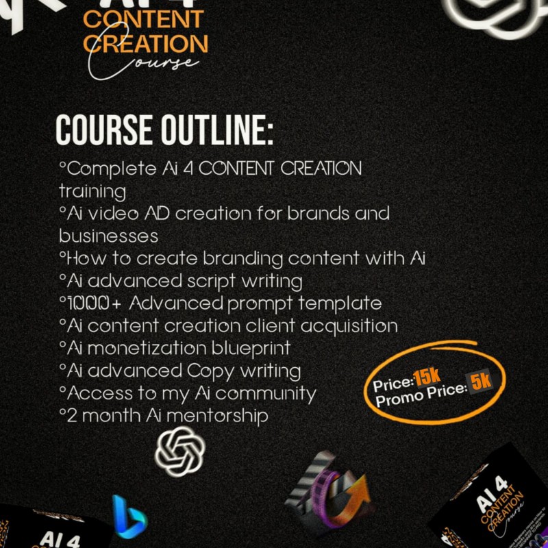 Buy Ai 4 CONTENT CREATION COURSE by Sylvoo ALMU on Selar