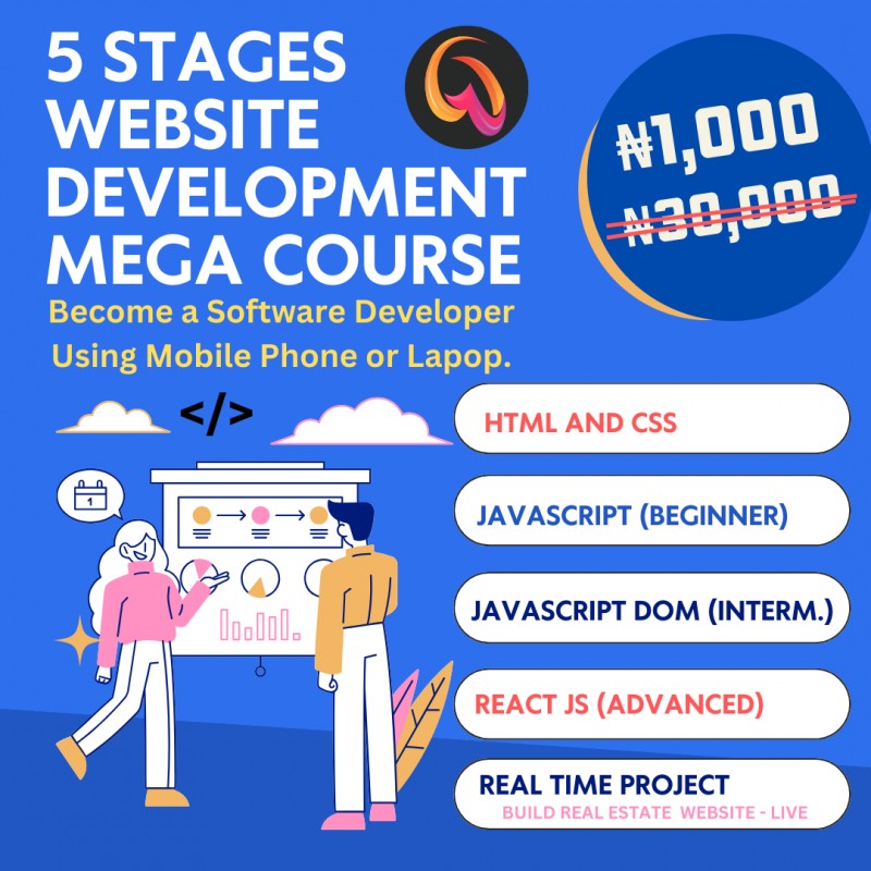 Buy 5 LEVEL WEBSITE DEVELOPMENT BOOTCAMP MEGA COURSE by Syntax Byte Solution on Selar