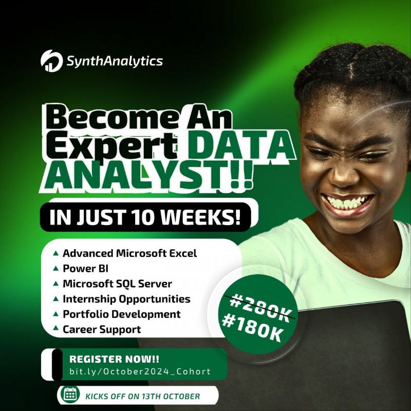 Buy Data Analysis Boot Camp - October Cohort by SYNTHANALYTICS LTD on Selar