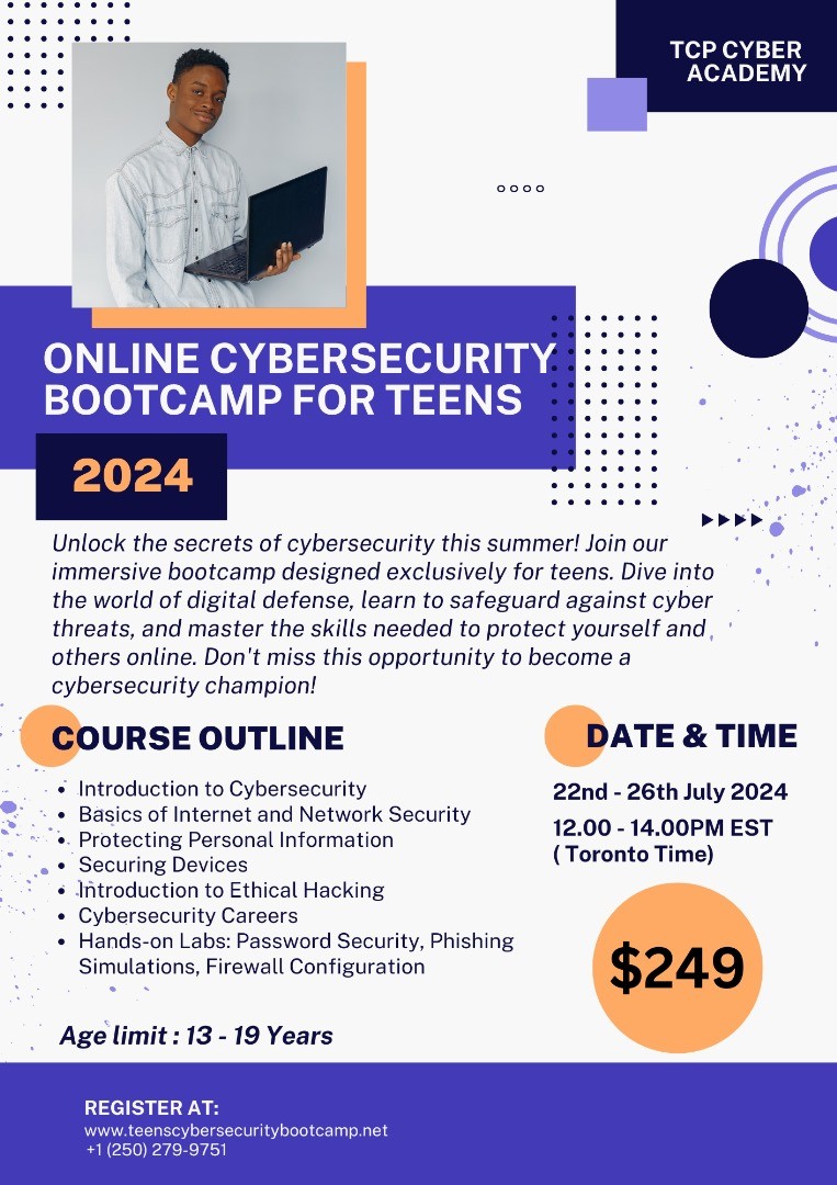 Buy Teens Cybersecurity Summer Bootcamp by TCPCyber Academy on Selar