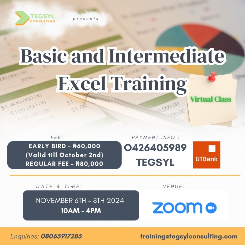 Buy BASIC INTERMEDIATE AND ADVANCE EXCEL TRAINING by TEGSYL Consulting ...