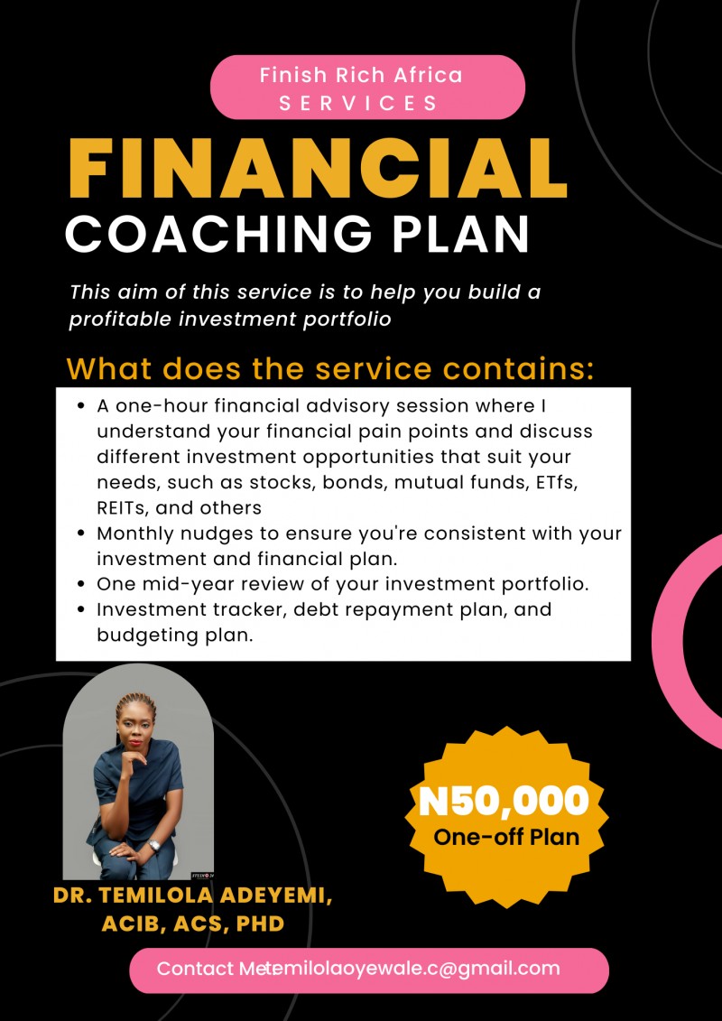 Buy Financial Coaching Plan - One-off by temilola oyewale on Selar