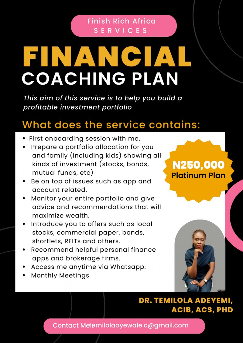 Buy Financial Coaching - Platinum Plan by temilola oyewale on Selar