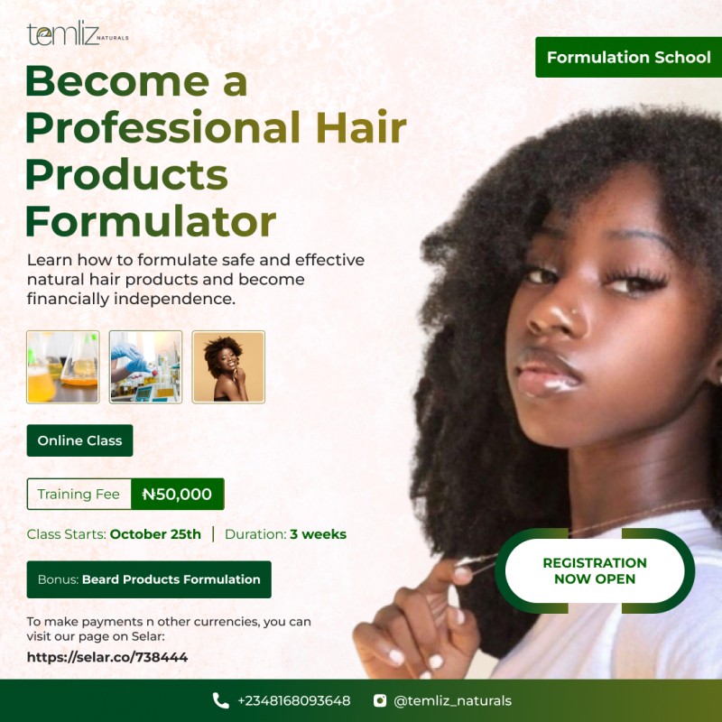 Buy HAIR PRODUCTS FORMULATION TRAINING by Temliz Naturals Haircare on Selar