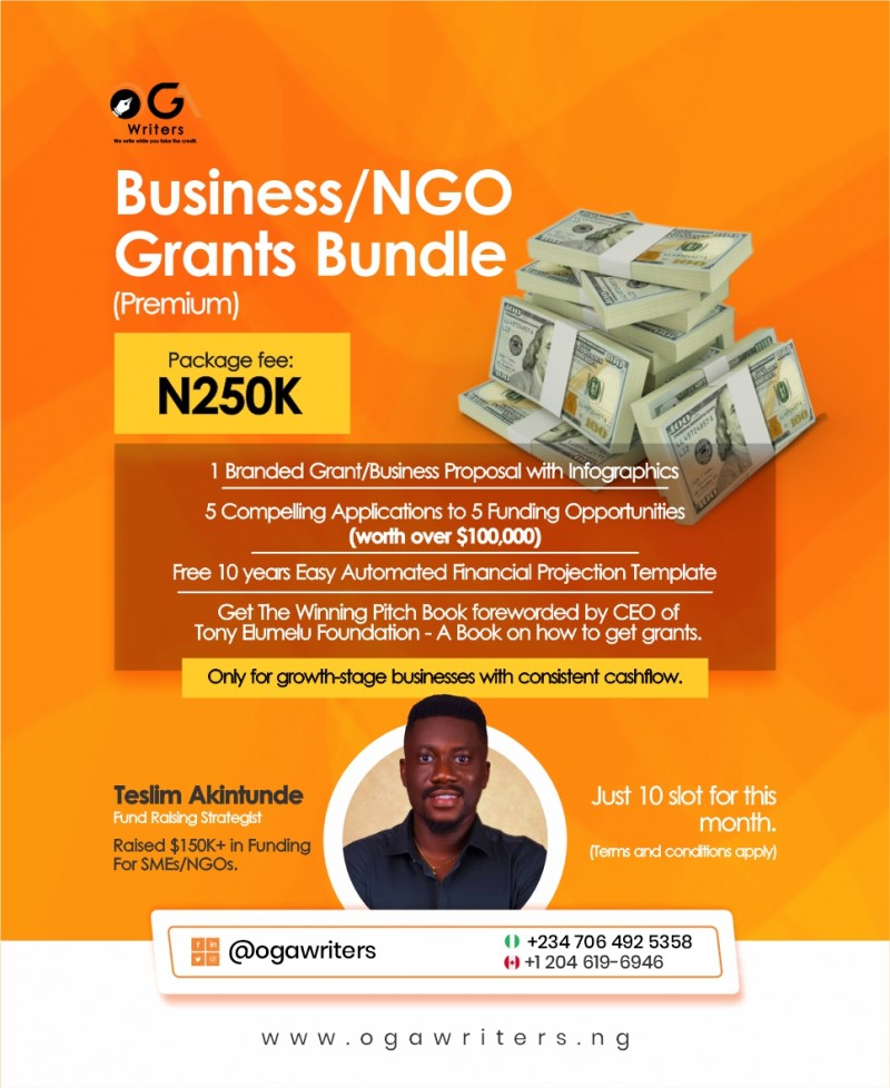 Buy Business/NGO Grants Bundle (Premium) by Teslim Akintunde on Selar